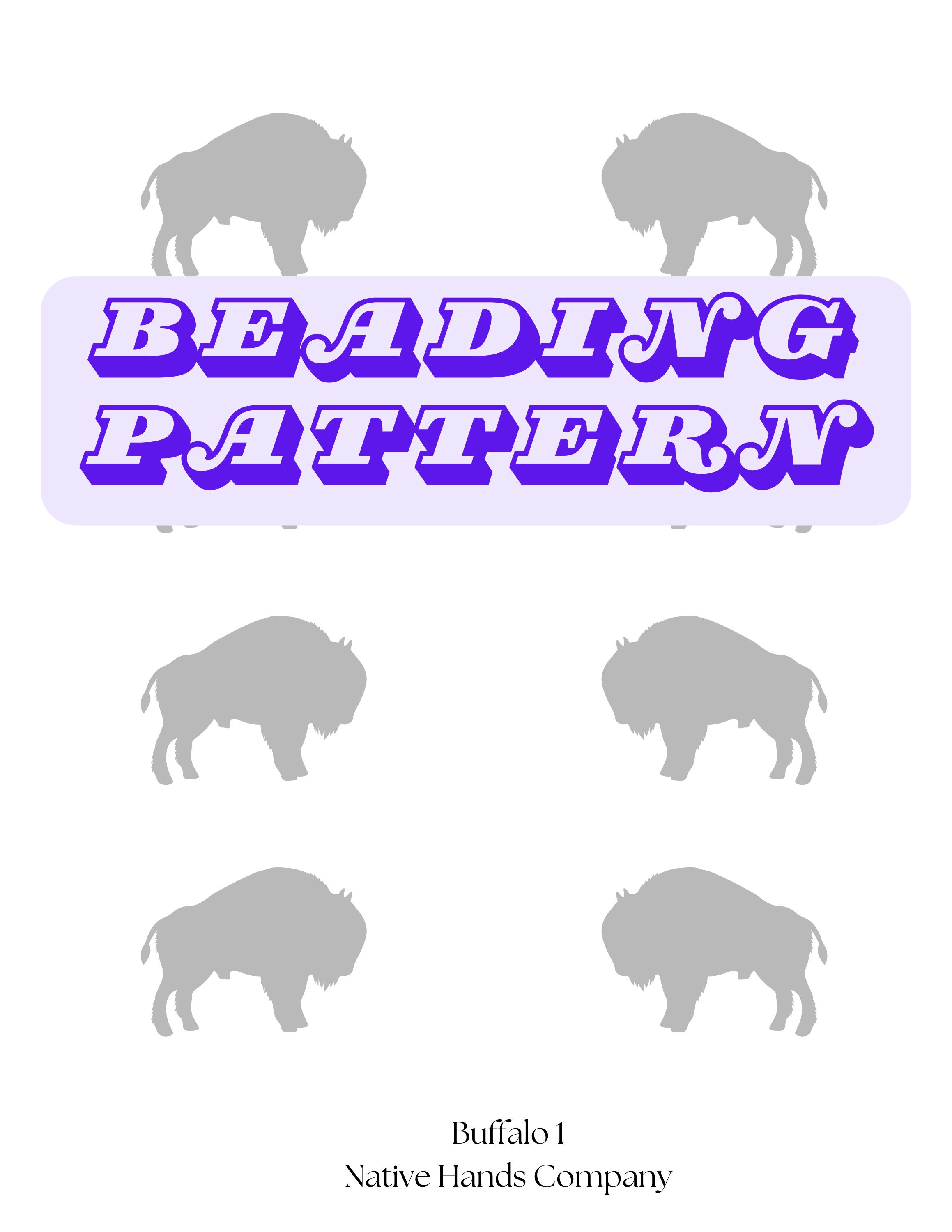 3 Sizes Native Beadwork Printable Mirrored Buffalo Bison Template PDF ...