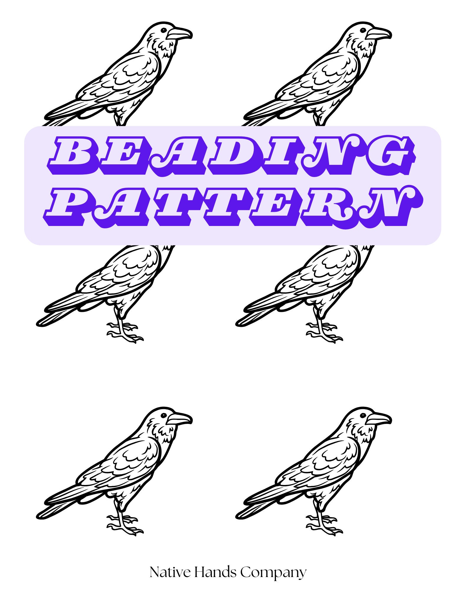 2 Sizes Native Beadwork Printable Bird Crow Template PDF Beading ...