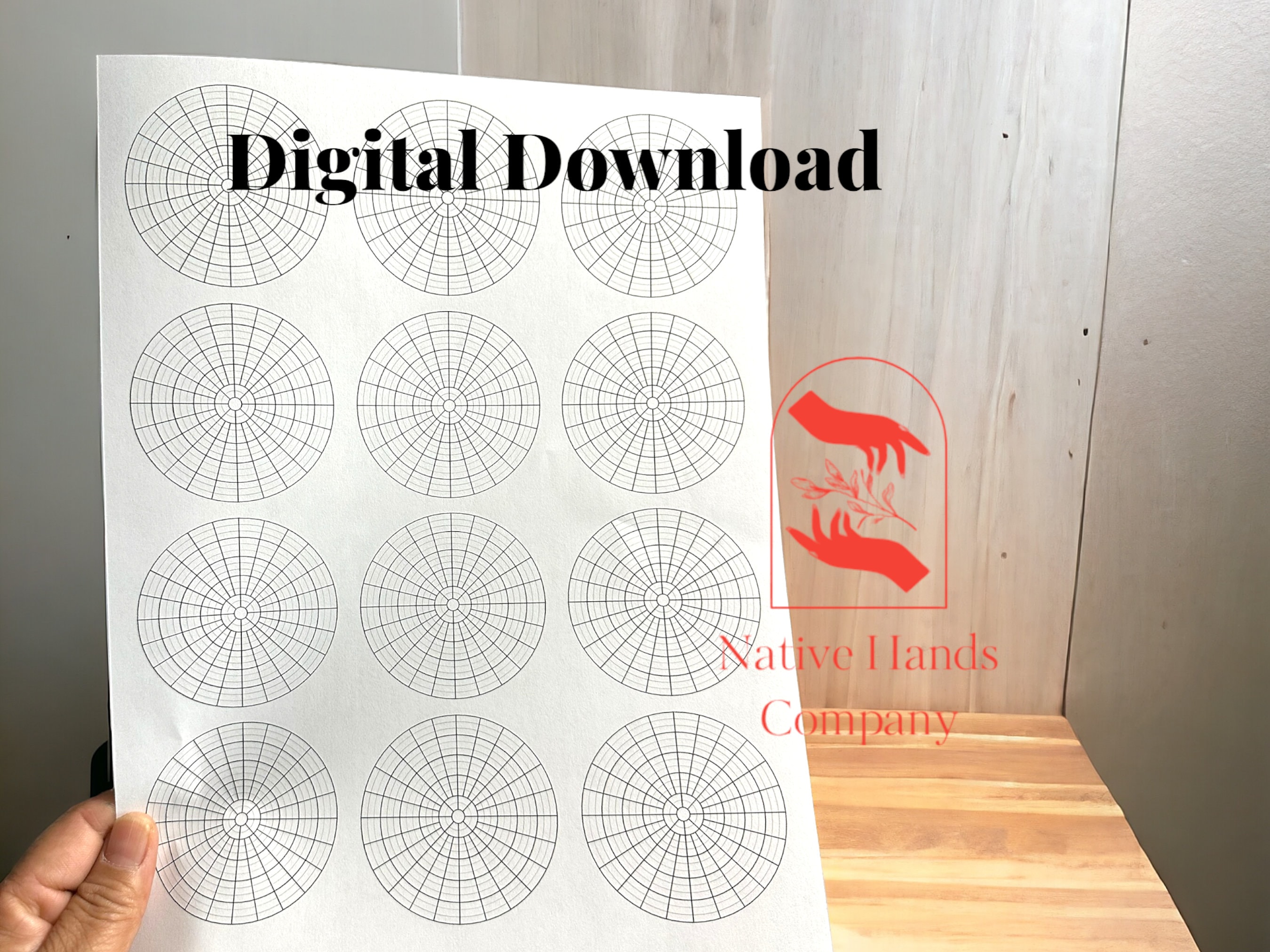 4 SIZES Printable Polar Circle Graph Templates Pdf Beading Graph ...