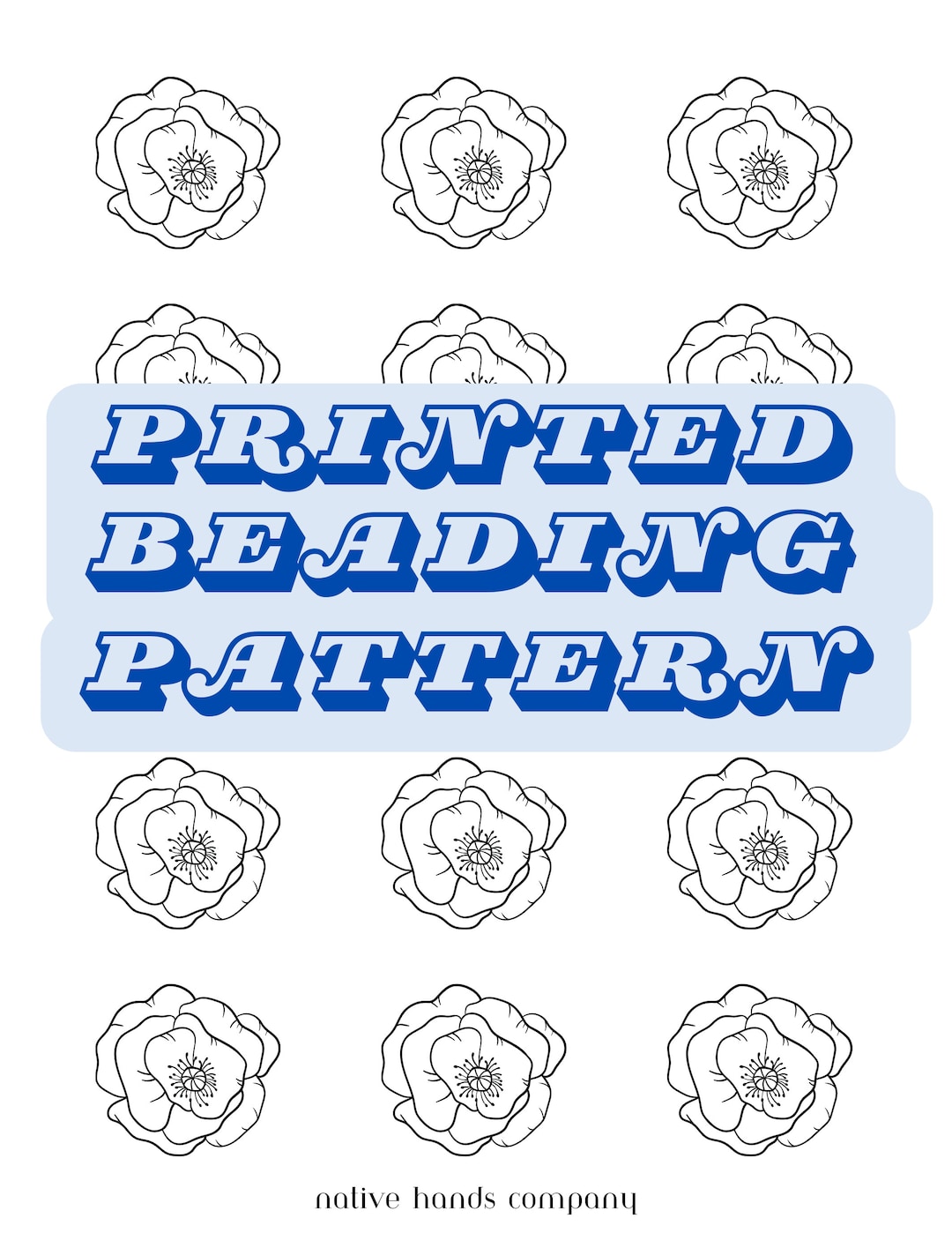 PRINTED Native Beadwork Printable Poppy Poppies Beading Pattern 2 Sizes ...