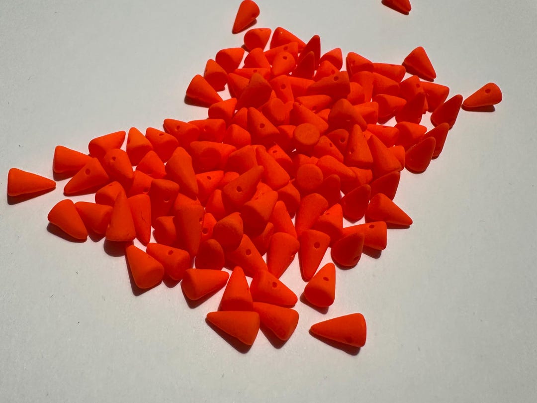20 Czech Baby Matte NEON Spiked Spike Thorn Glass Beads 5x8 Mm ...