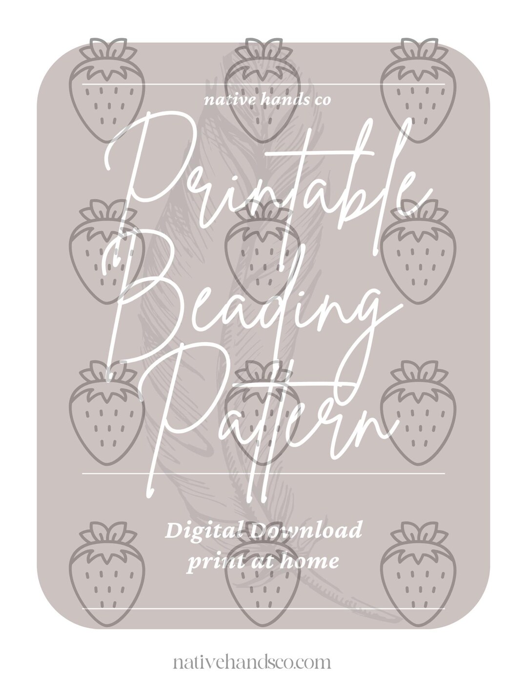 Native Beadwork Printable Strawberry Template PDF Beading Pattern Print ...