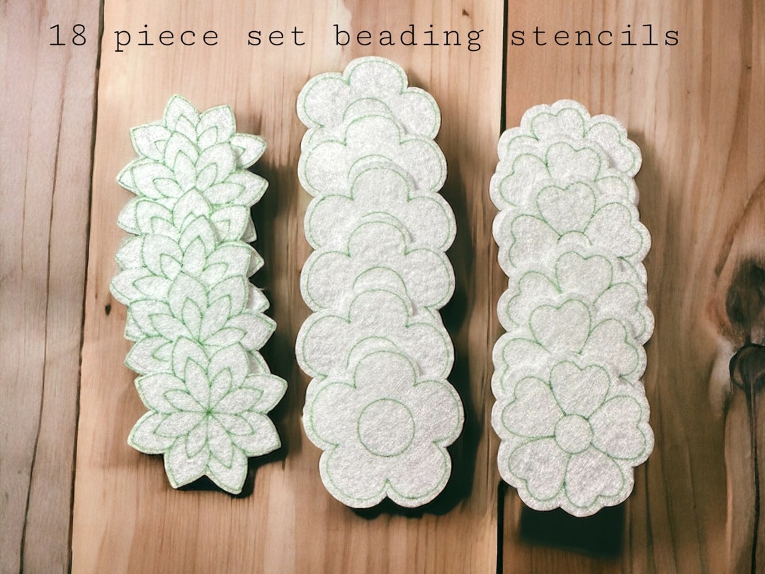 18 Piece Floral Flower Pattern Set Pellon Peltex 70 Flat Stitch Beading Stencils - Etsy