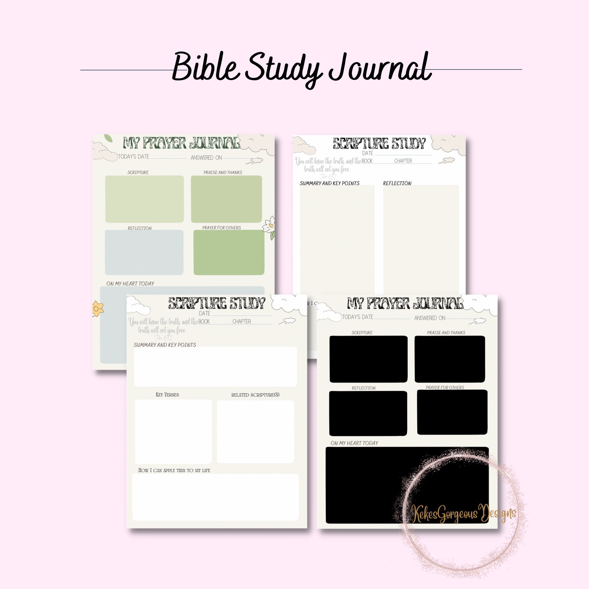 Printable Bible Study Journal Page | PDF Bible Study Page | Bible Notes ...