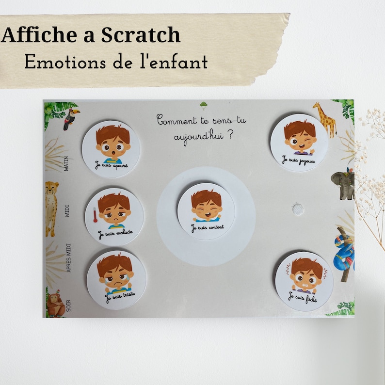 Children's Emotions Scratch Poster, How Do You Feel Today - Etsy