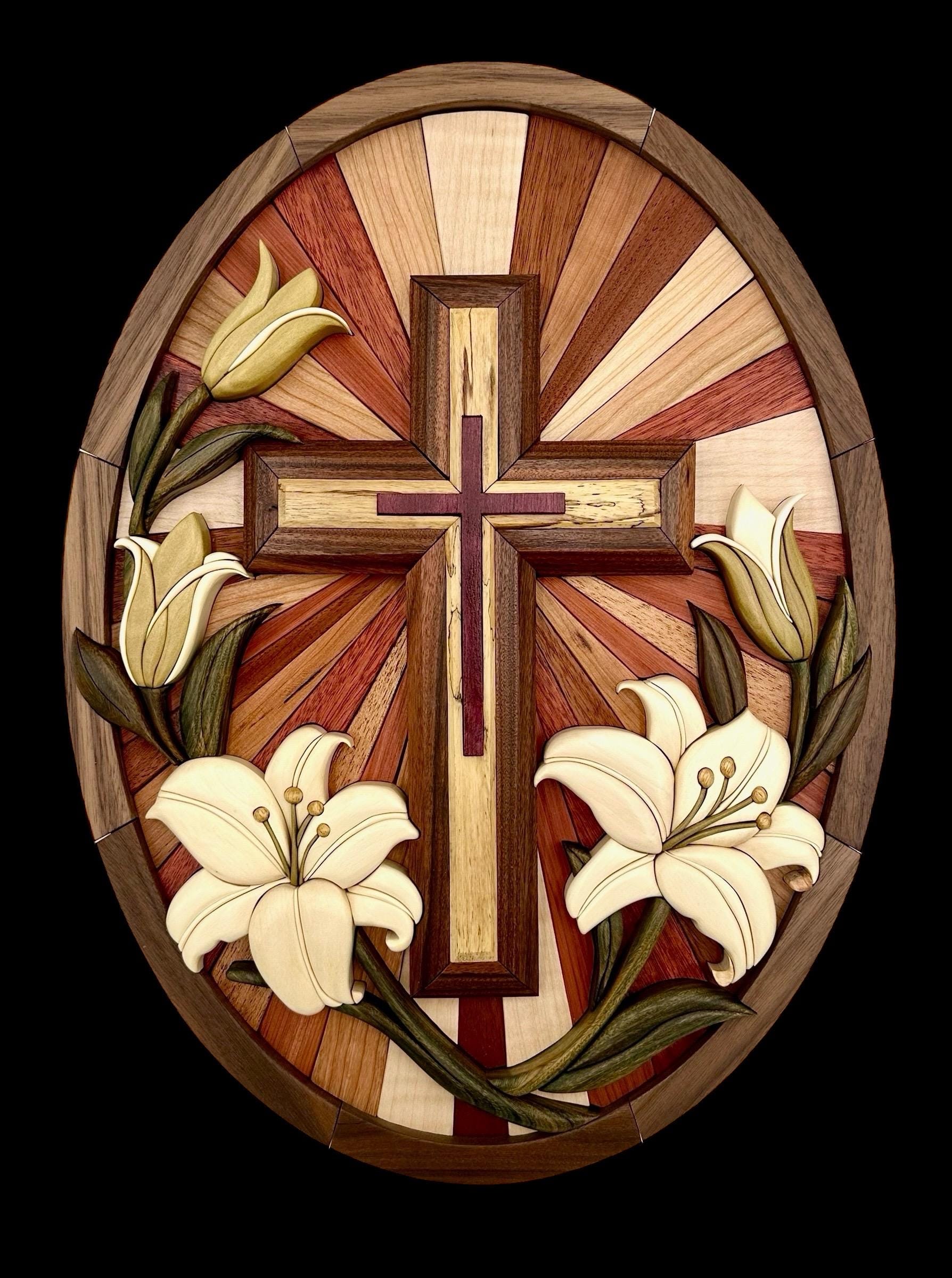 Faith & Blossoms Intarsia PATTERN ONLY Scroll Saw Wood Art Decor ...