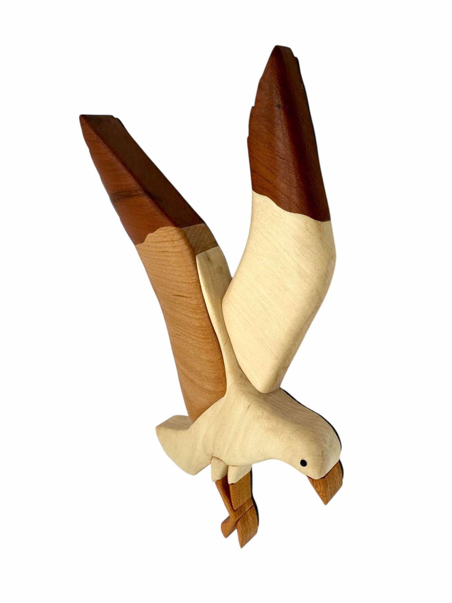 Landing Seagull Intarsia Wood Art Wall Hanging Decor River Ocean Beach ...