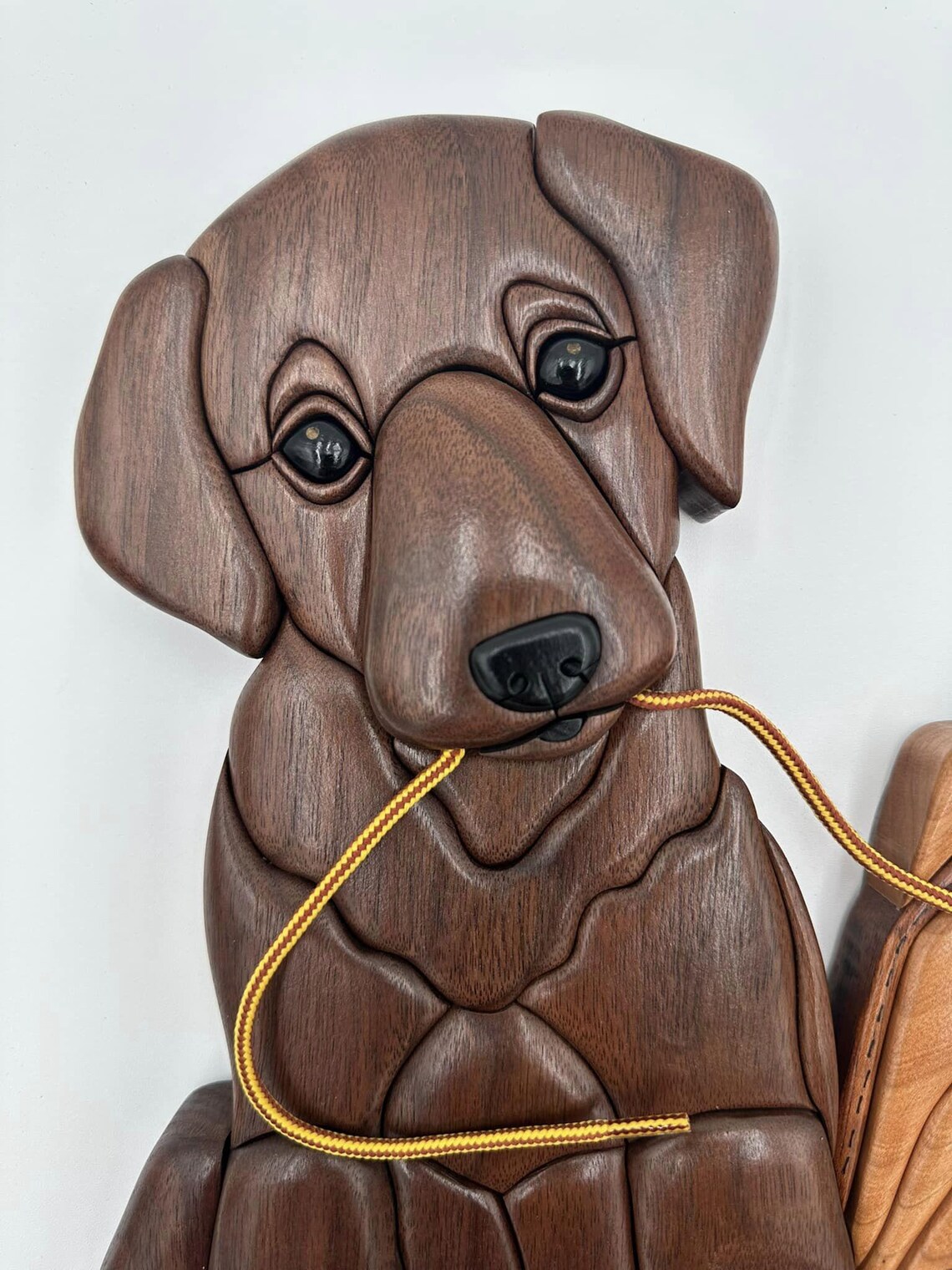 Mischievous Pup Intarsia Wood Art Wall Hanging Decor Puppy Dog ...