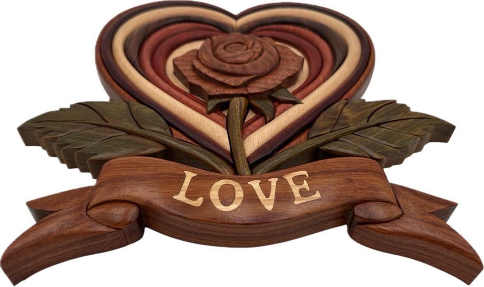 Blooming Love Intarsia PATTERN ONLY Scroll Saw Wood Art Decor Valentine ...