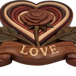 Blooming Love Intarsia PATTERN ONLY Scroll Saw Wood Art Decor Valentine ...