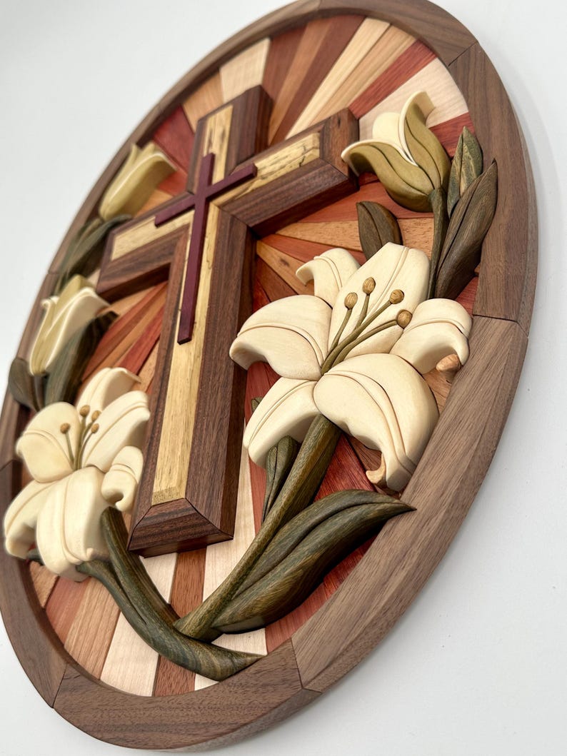 Faith & Blossoms Intarsia PATTERN ONLY Scroll Saw Wood Art Decor ...
