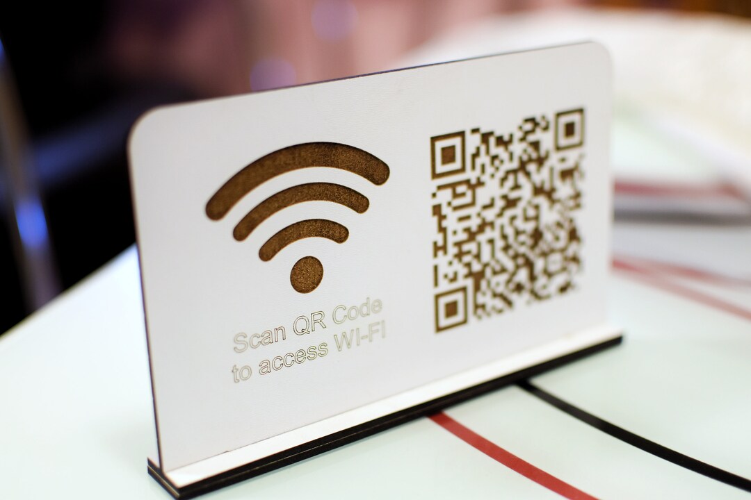 SVG File for Table Stand Wifi SSID and Password With QR Code to Be ...