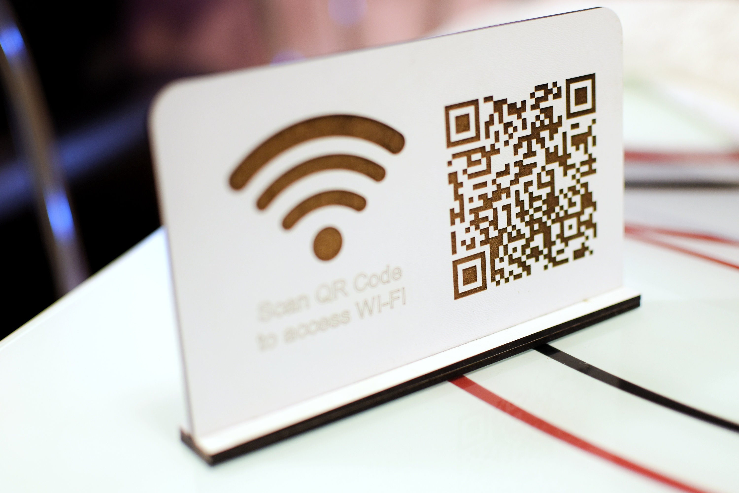 SVG File for Table Stand Wifi SSID and Password With QR Code to Be ...