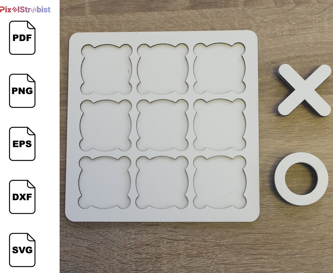 Tic Tac Toe (SVG, EPS) Laser Cut Files for Xtoold, Ortur, Glowforge ...
