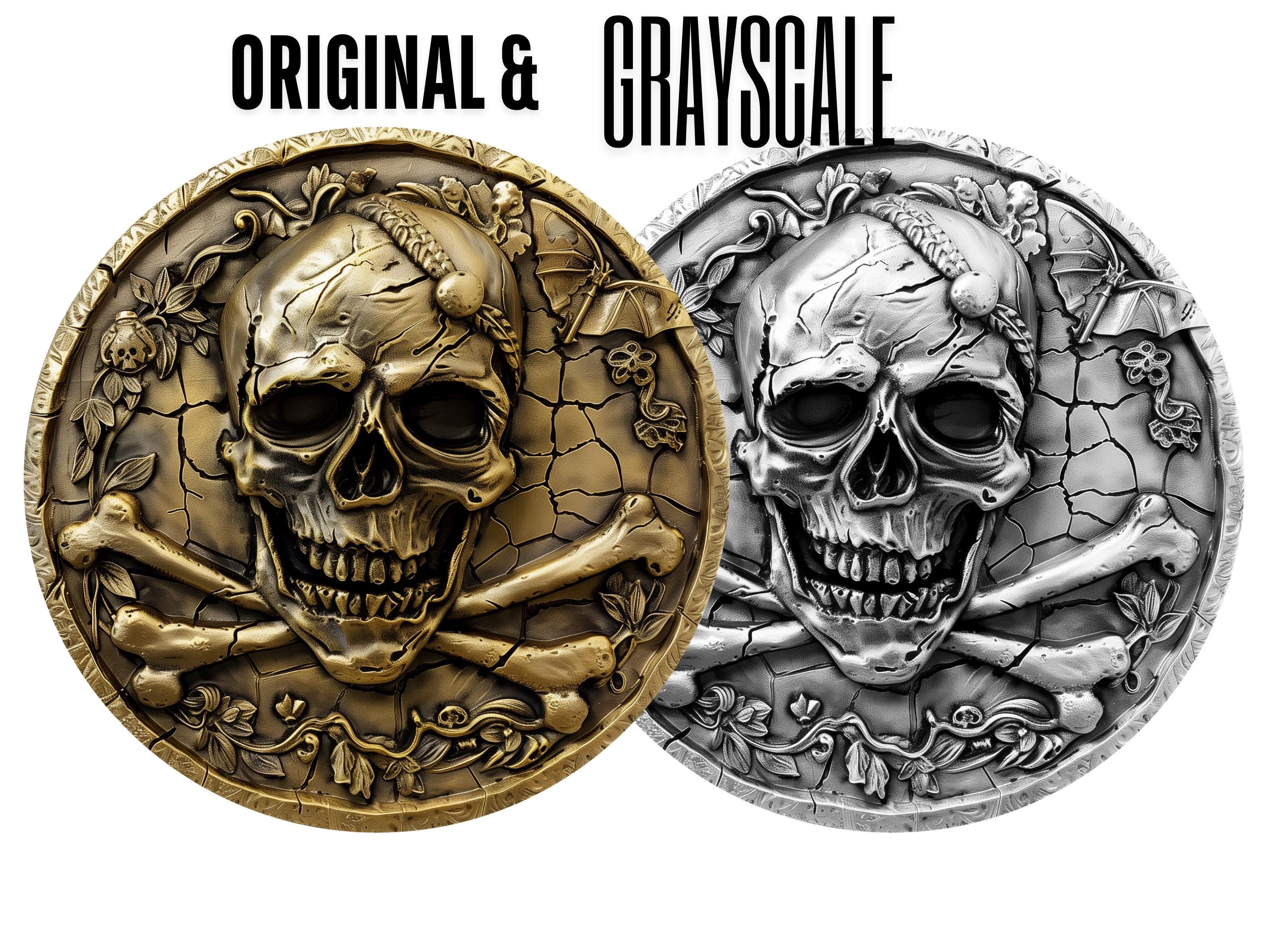 Pirate Coin Design for 3D Laser Engraving With Height Map | High ...
