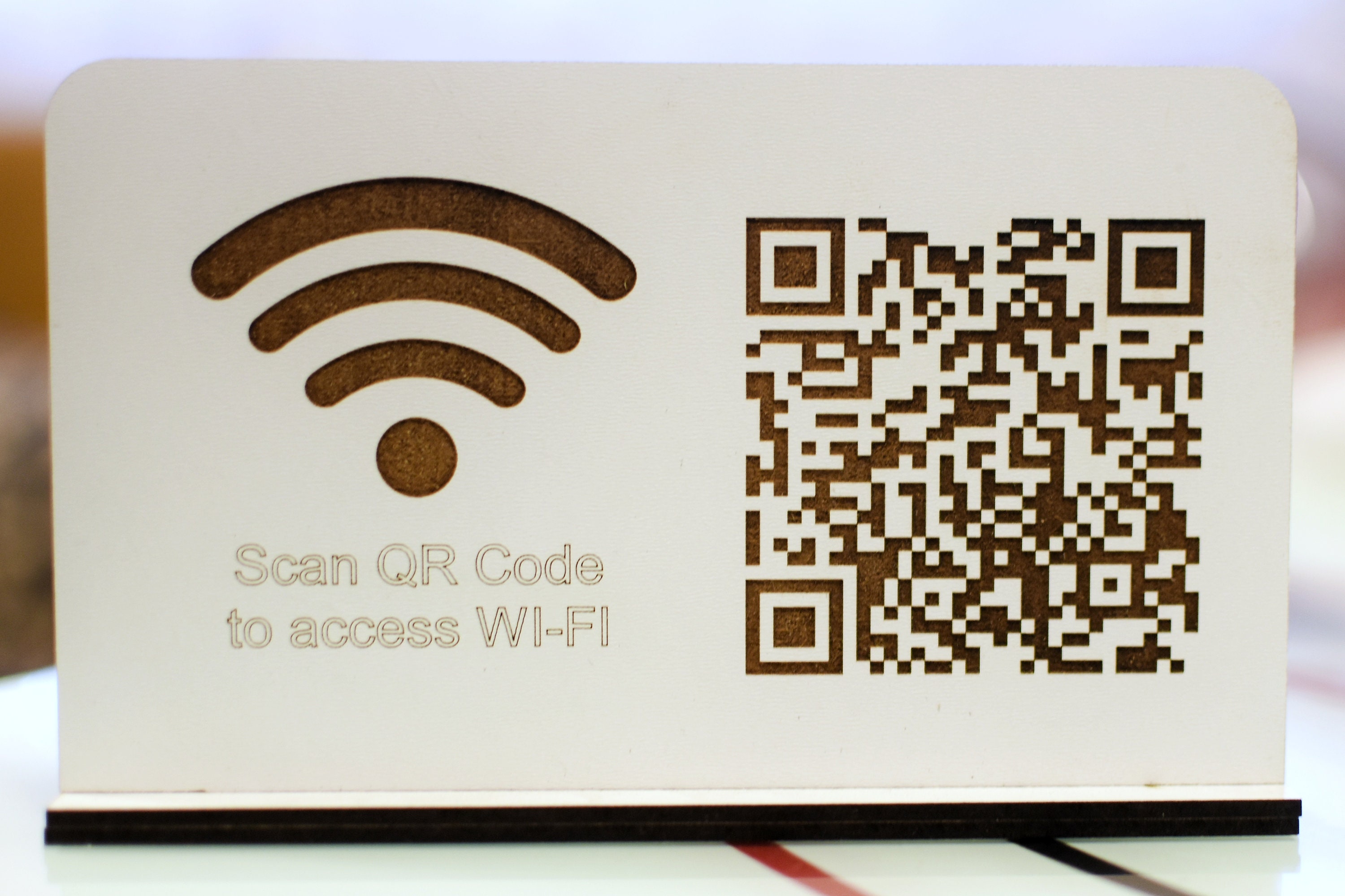 SVG File for Table Stand Wifi SSID and Password With QR Code to Be ...