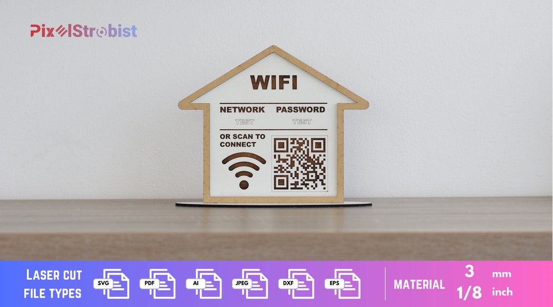 Customized Table Stand With WIFI SSID and Password With QR Code to Be ...