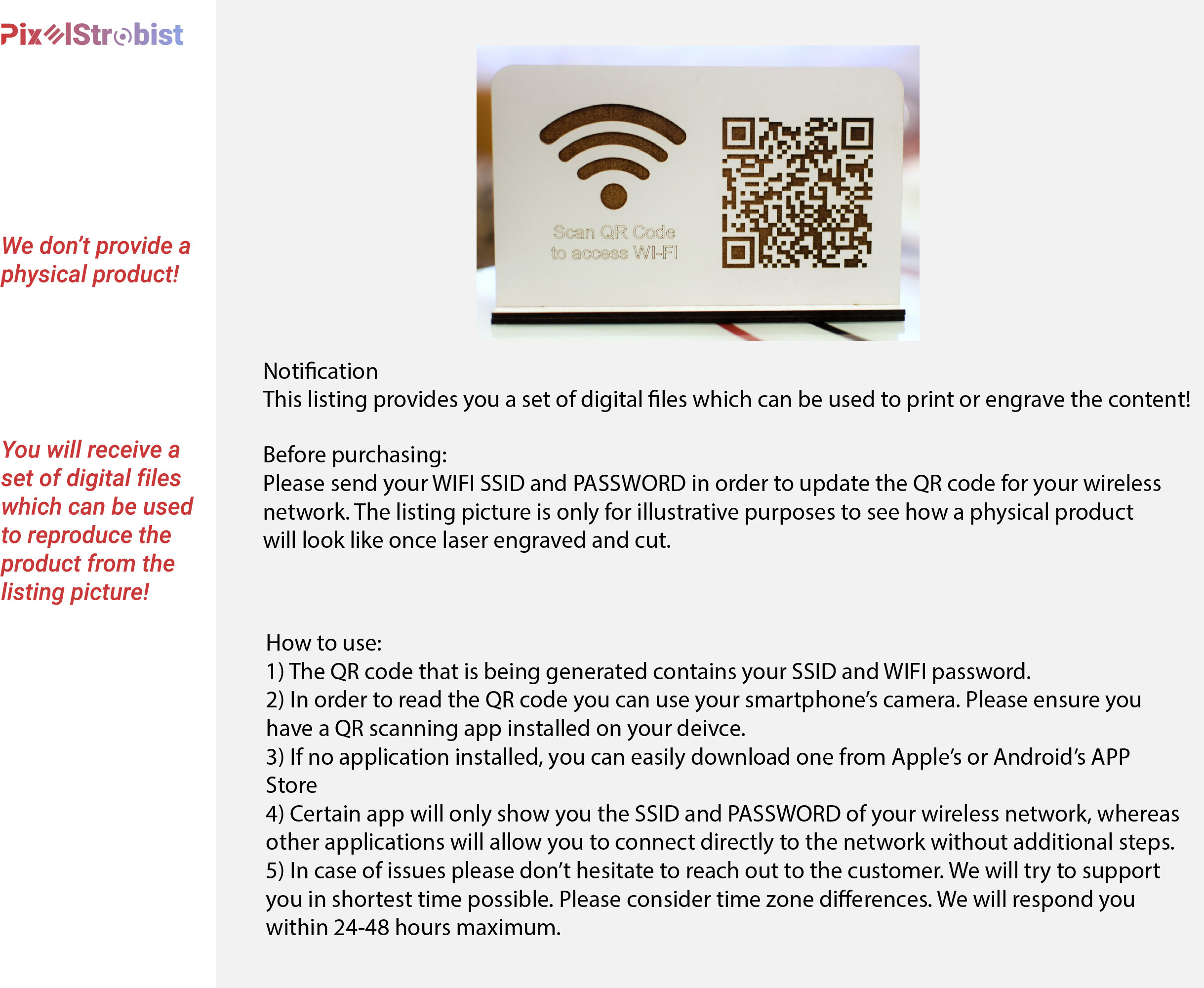 SVG File for Table Stand Wifi SSID and Password With QR Code to Be ...