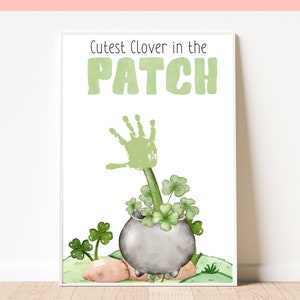 Handprint Craft St Patricks Day Clover Handprint, Handprint Art for ...