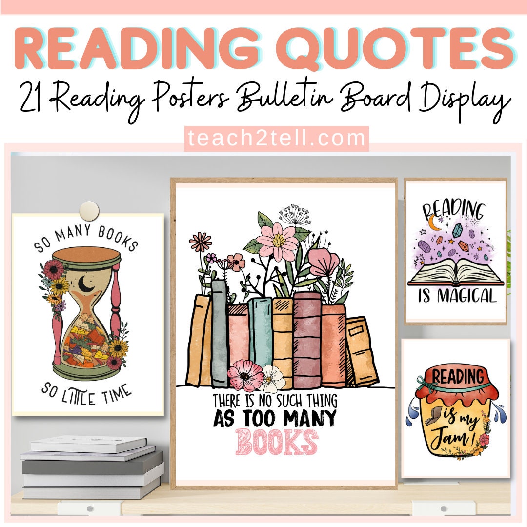 Classroom Reading Quote Posters: National Reading Month Decor (PDF) - Etsy