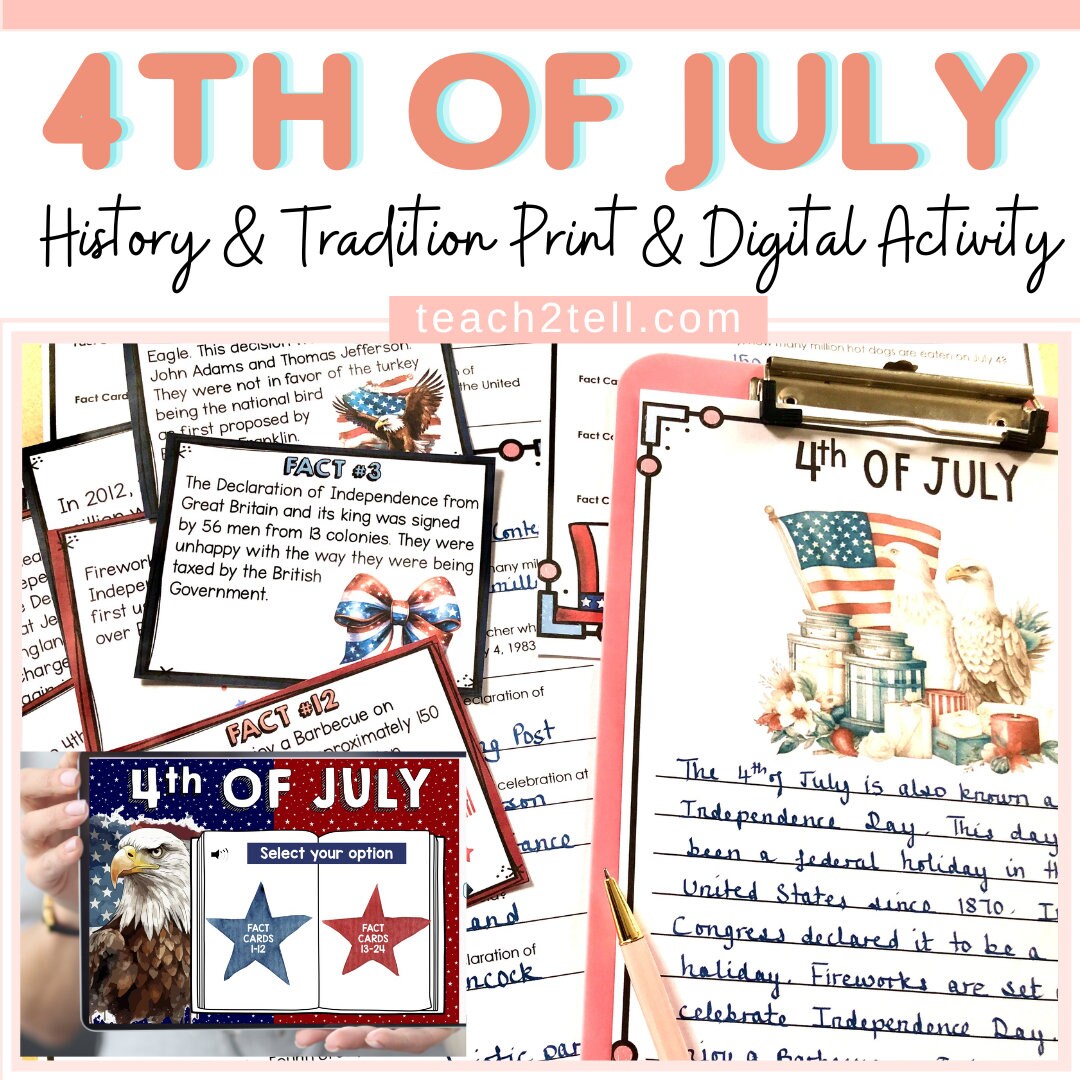 4th of July Activities Reading Comprehension Printables Scavenger Hunt ...