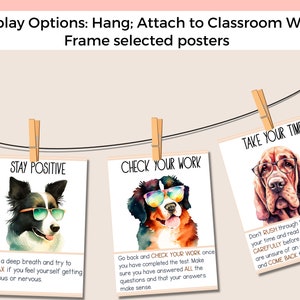 Testing Tips Posters: Dog Theme Bulletin Board (editable, Digital ...
