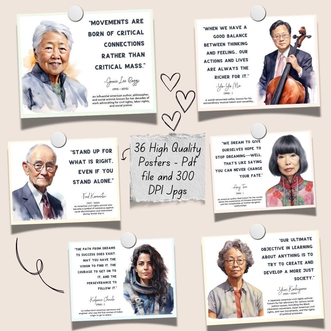 AAPI Heritage Month Posters, AAPI Bulletin Board, AAPI History Quotes ...