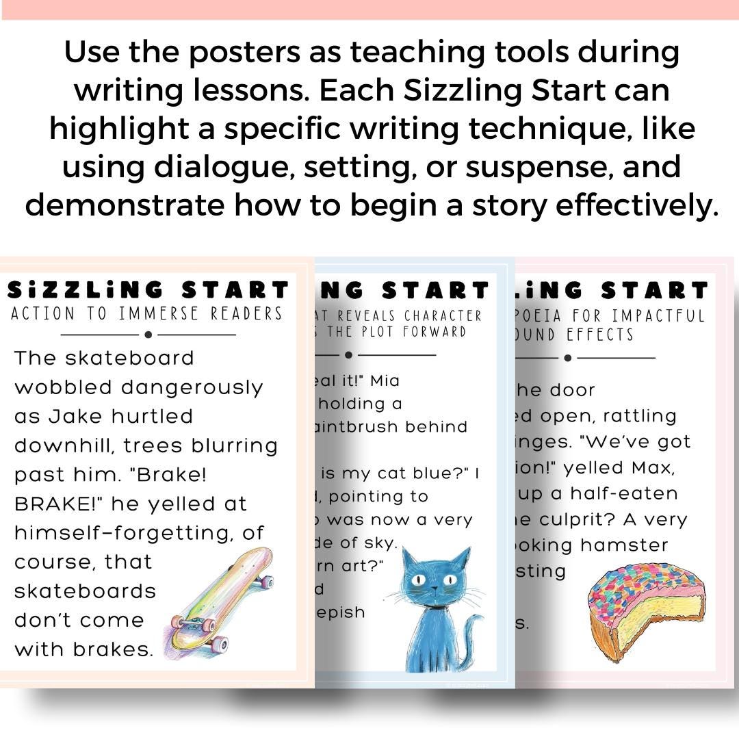 Narrative Writing Posters: Sizzling Starts & Story Openers (PDF) - Etsy