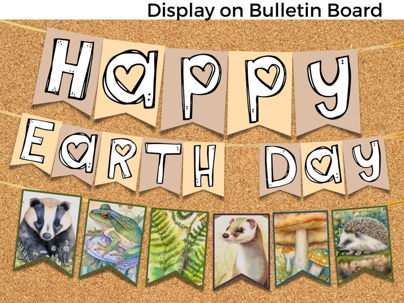 Earth Day Bulletin Board Kit, Happy Earth Day Banner, Earth Day Sign ...