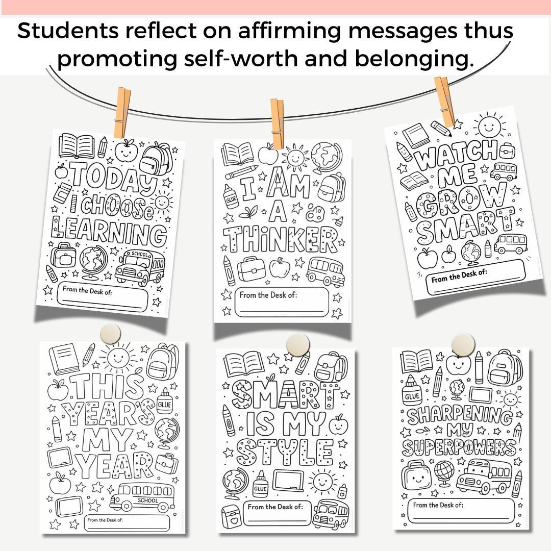 First Day of School Coloring Pages: SEL Icebreaker Activity (PDF ...