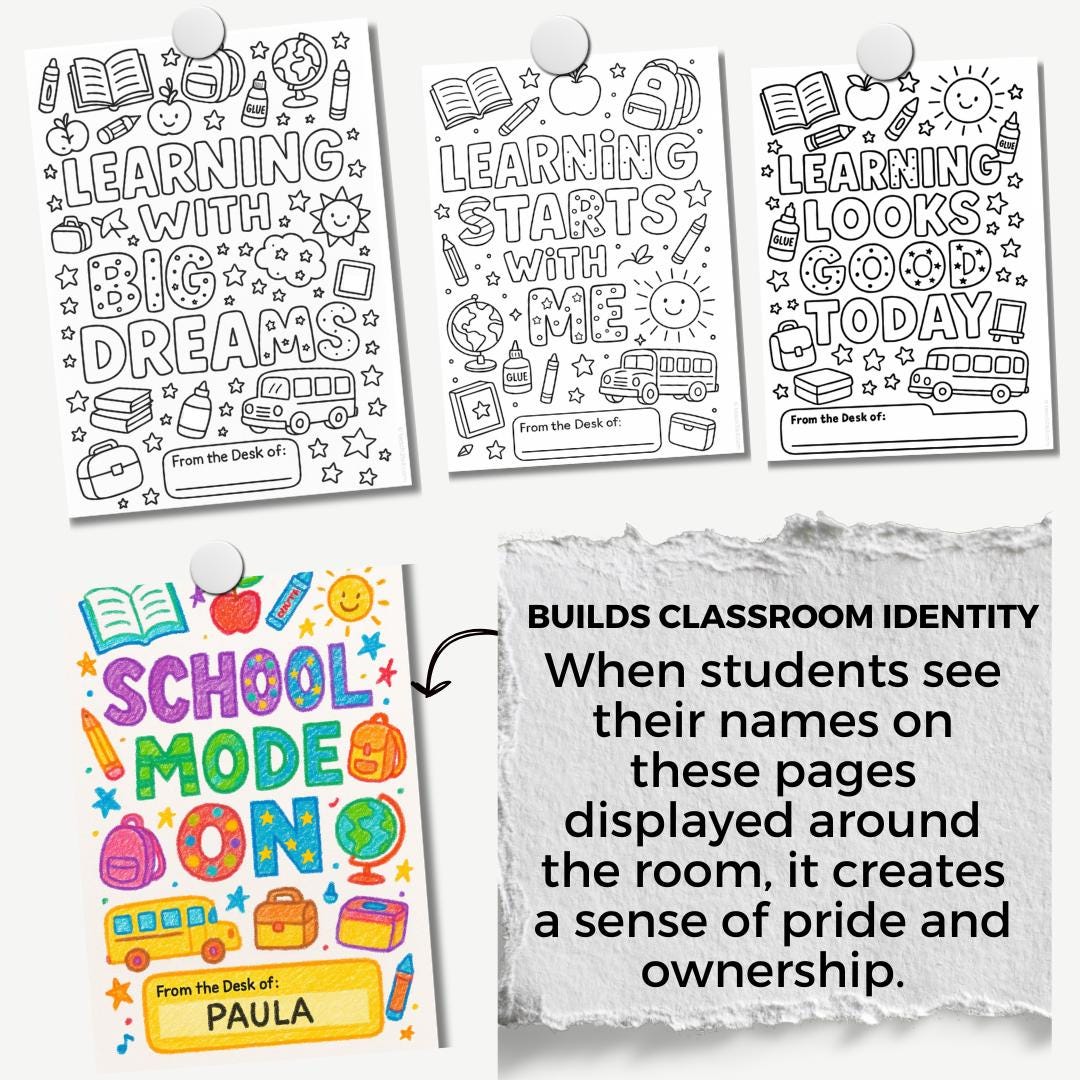First Day of School Coloring Pages: SEL Icebreaker Activity (PDF ...