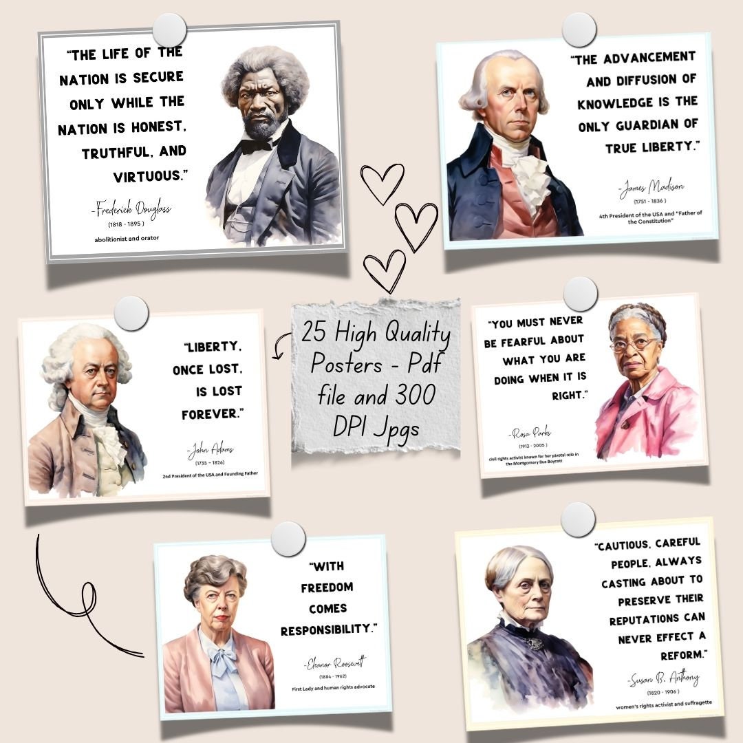 Patriotic Motivational Quotes Posters: Classroom Decor (PDF & JPG) - Etsy