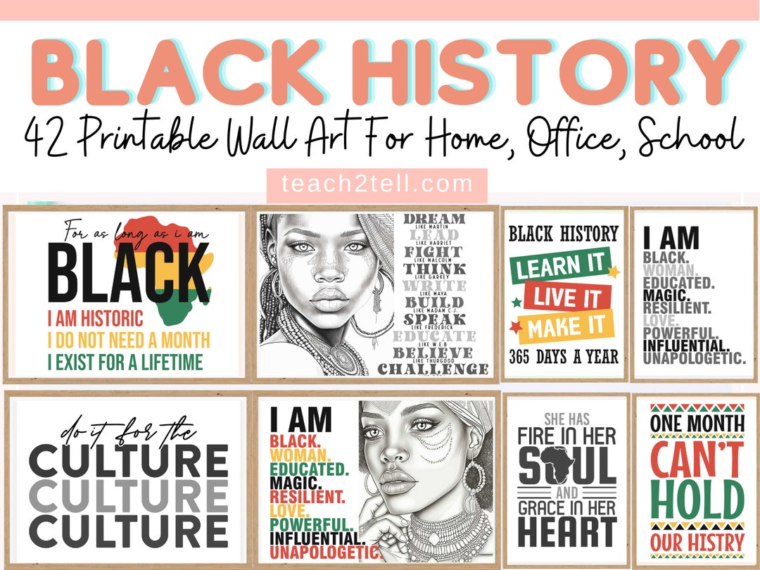 Black History Month Posters Black Woman Wall Art Black - Etsy
