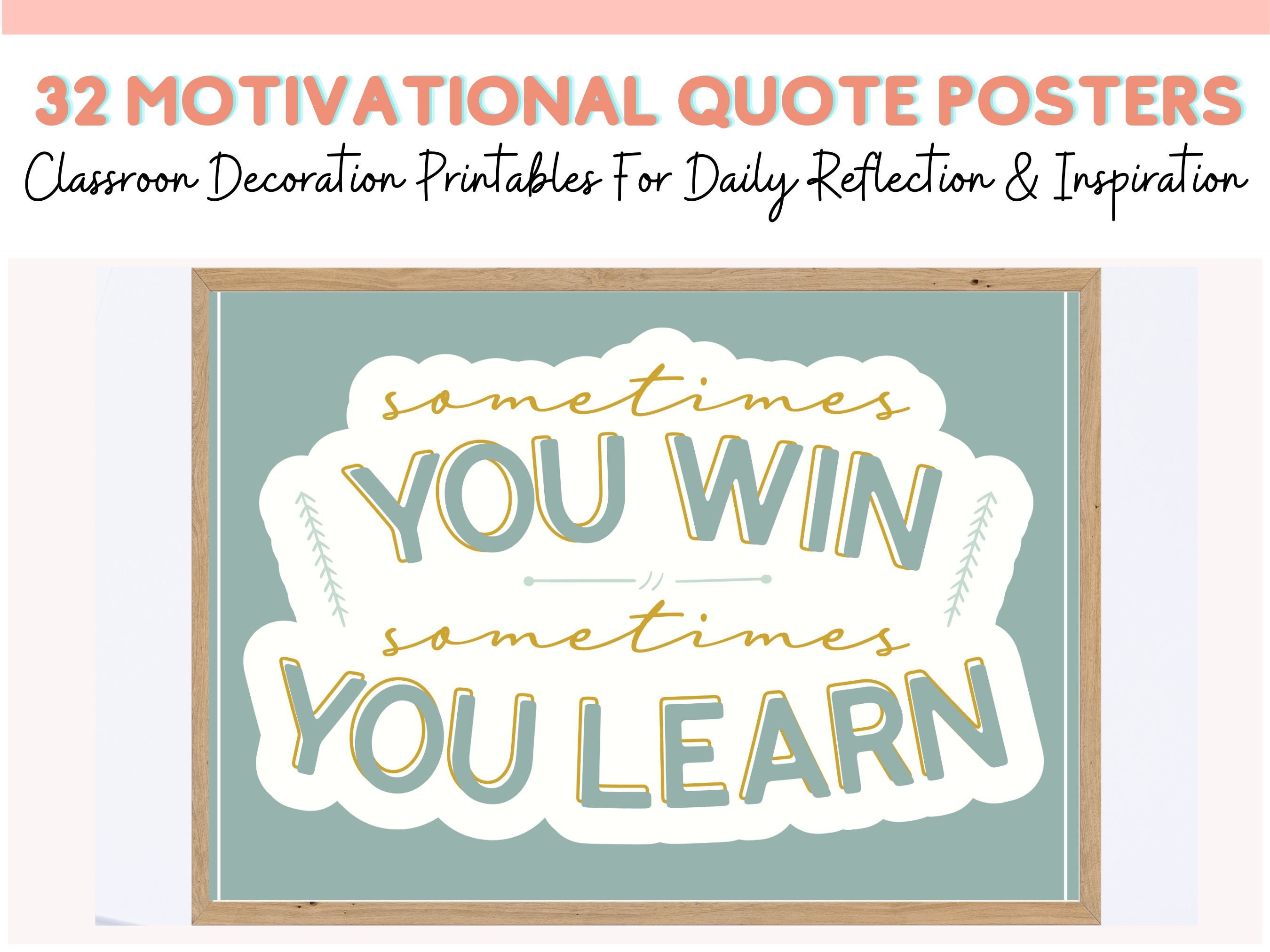 Elementary Classroom Decor motivational Quotes Wall Art - Etsy