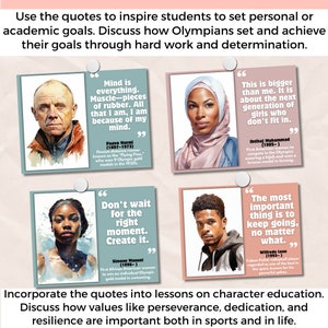 Olympic Athlete Motivational Posters for Classroom Decor, Inspiring PE ...