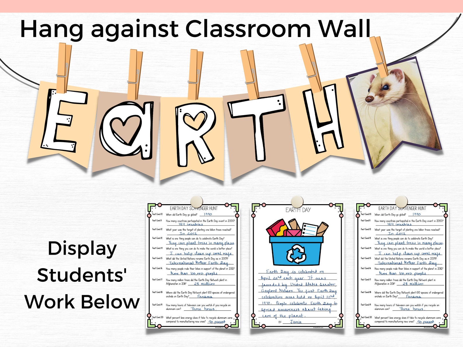 Earth Day Bulletin Board Kit, Happy Earth Day Banner, Earth Day Sign ...