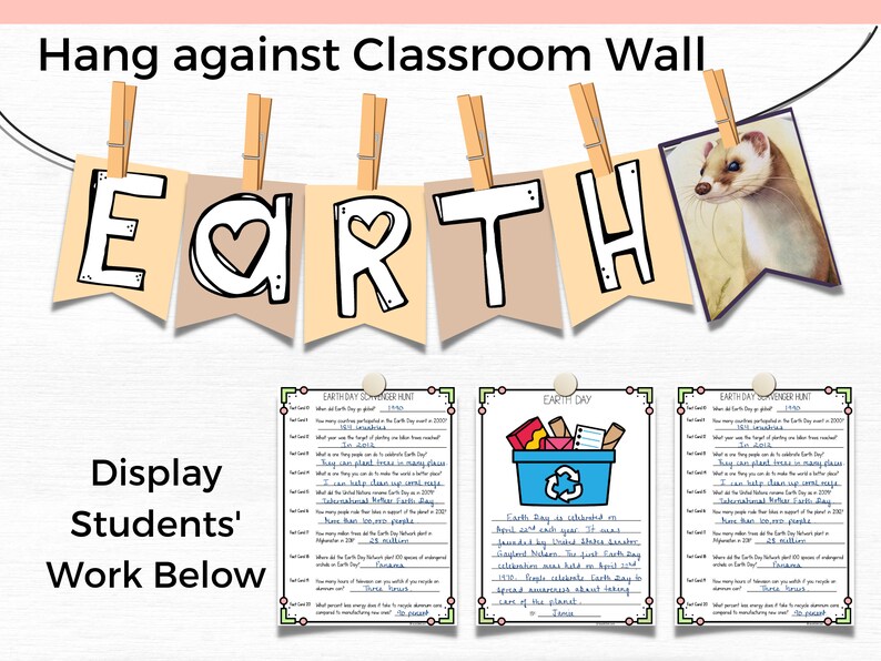 Earth Day Bulletin Board Kit, Happy Earth Day Banner, Earth Day Sign ...