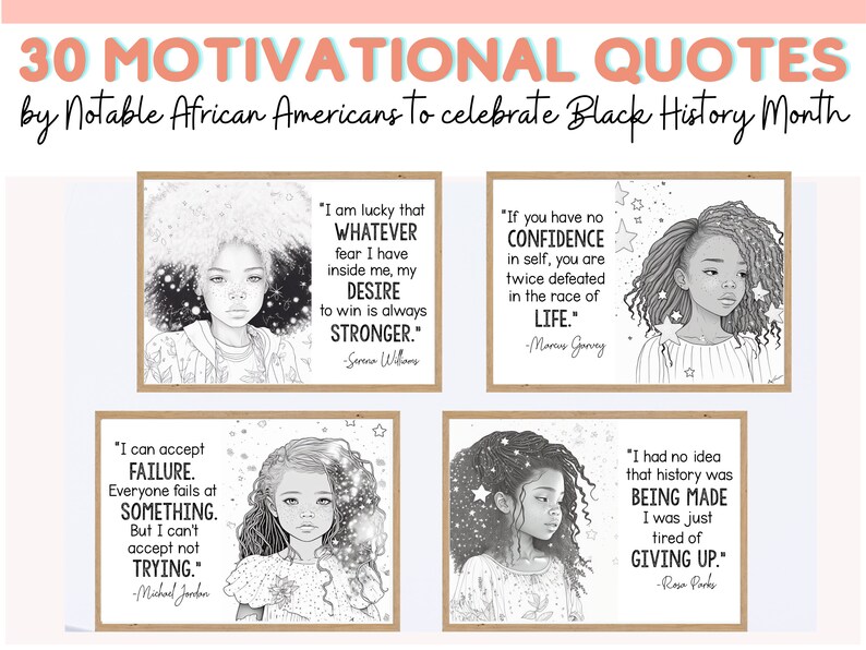 Black History Motivational Classroom Posters Inspirational Classroom ...