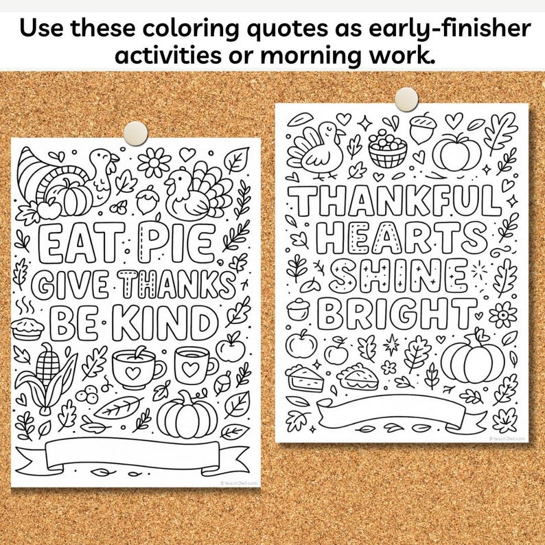 Thanksgiving Coloring Pages for Kids, Gratitude Journal Prompts ...
