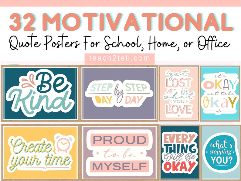 Elementary Classroom Decor motivational Quotes Wall Art - Etsy