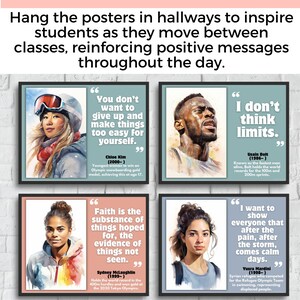Olympic Athlete Motivational Posters for Classroom Decor, Inspiring PE ...
