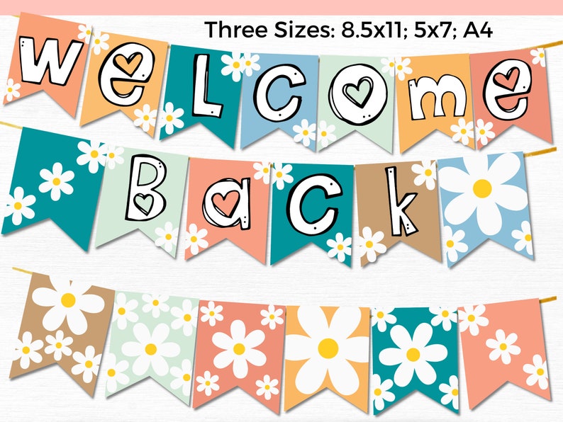 Retro Welcome Back Banner: Pastel Classroom Decor (PDF Download) - Etsy