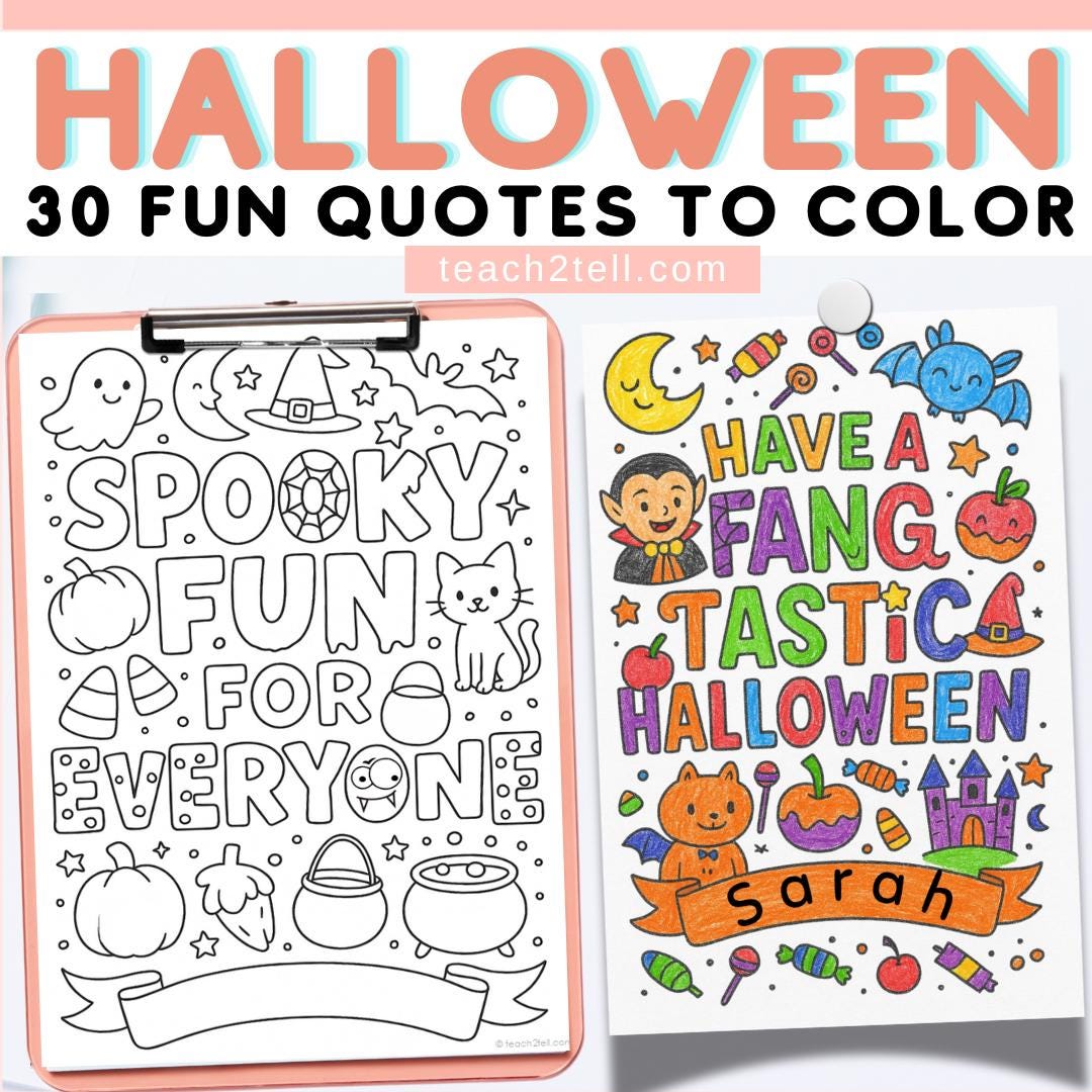 Halloween Coloring Book Pages (sheets) for Activities: Printable ...