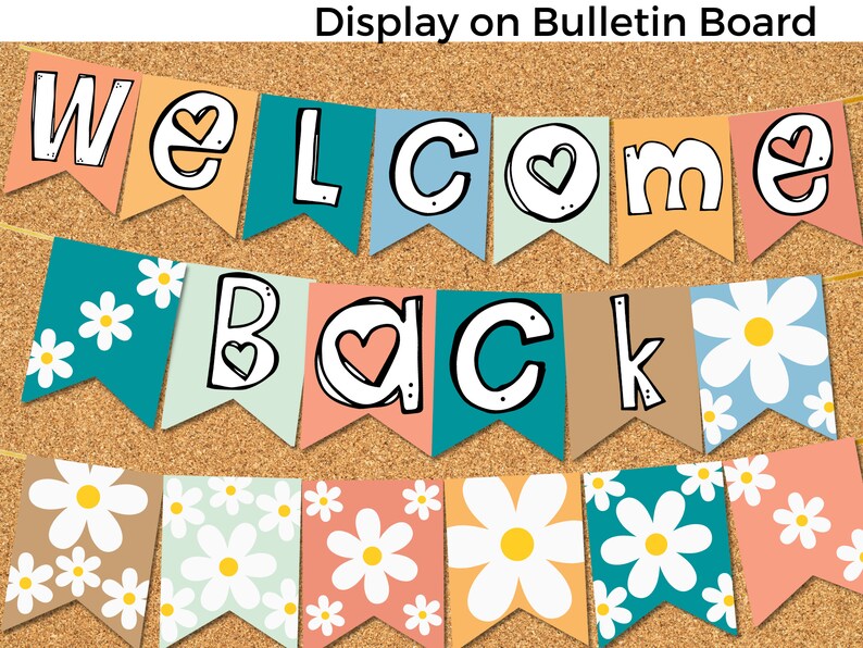 Retro Welcome Back Banner: Pastel Classroom Decor (PDF Download) - Etsy
