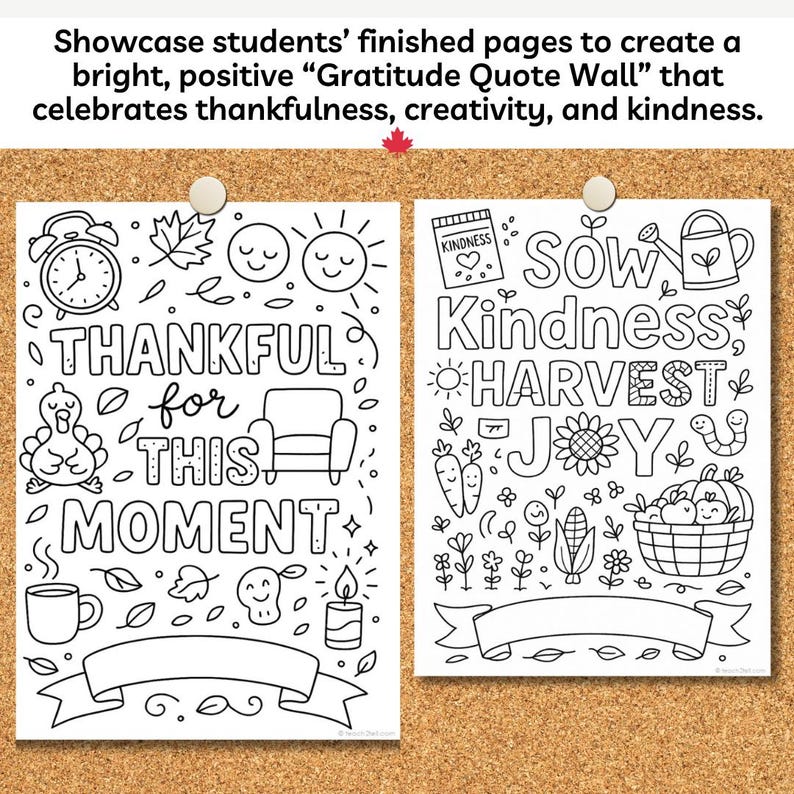 Thanksgiving Coloring Pages for Kids, Gratitude Journal Prompts ...