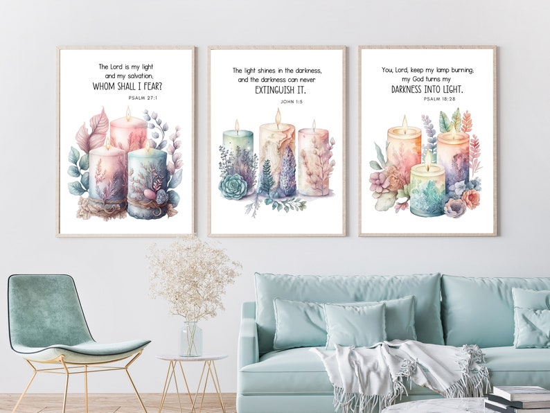 Christian Classroom Decor, Bible Verse Wall Art Posters, Christian Wall ...