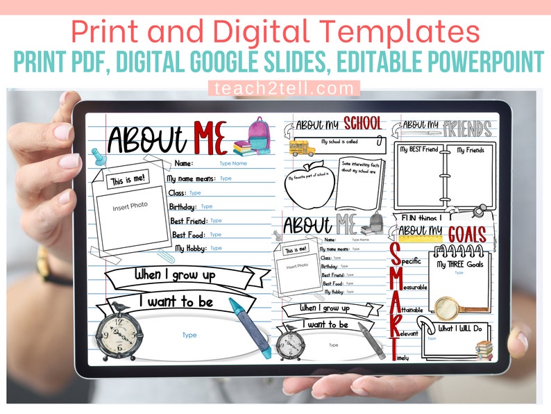 Editable All About Me Printable Back to School Teacher First Day of ...