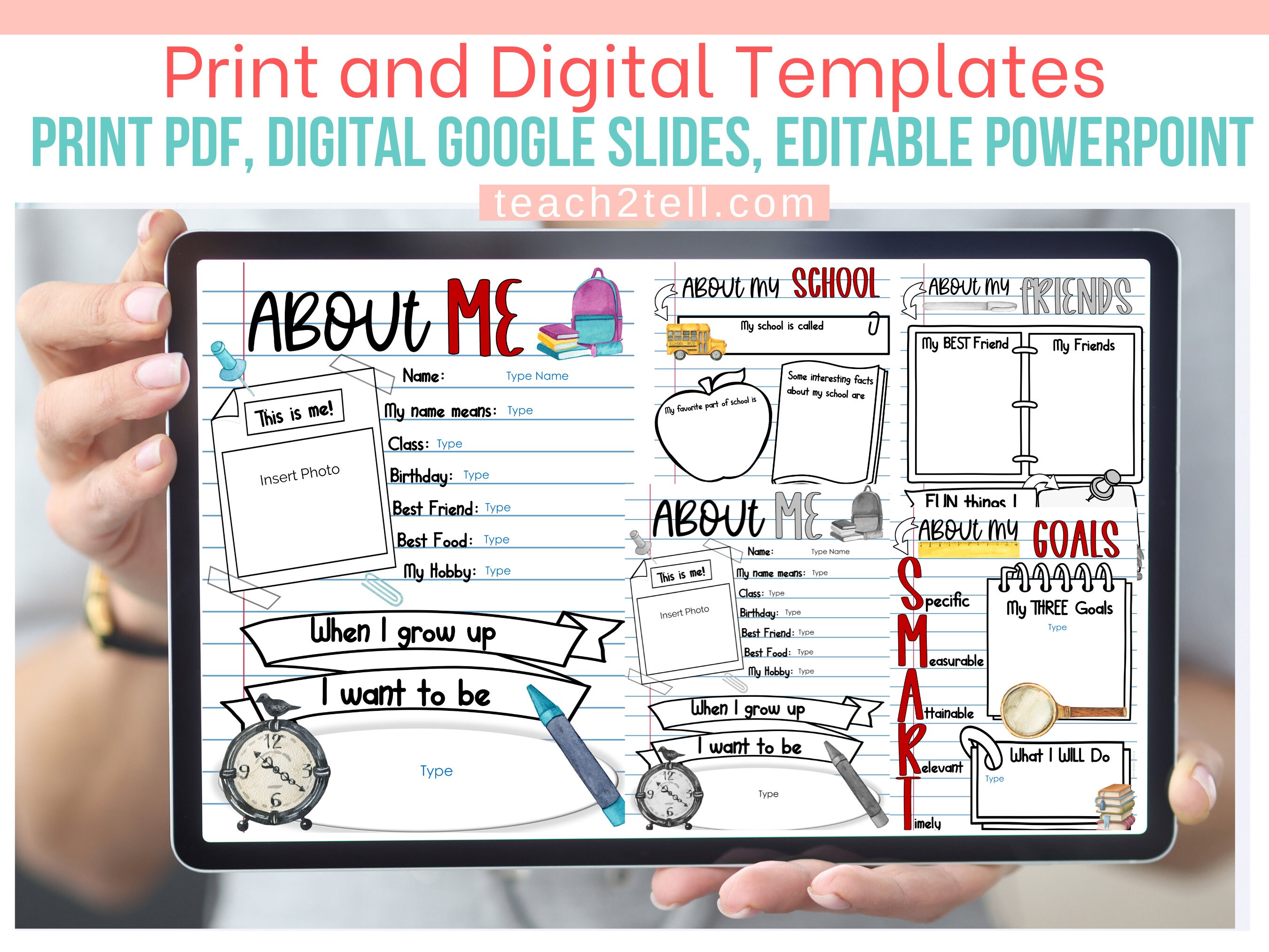 Editable All About Me Printable Back to School Teacher First Day of ...