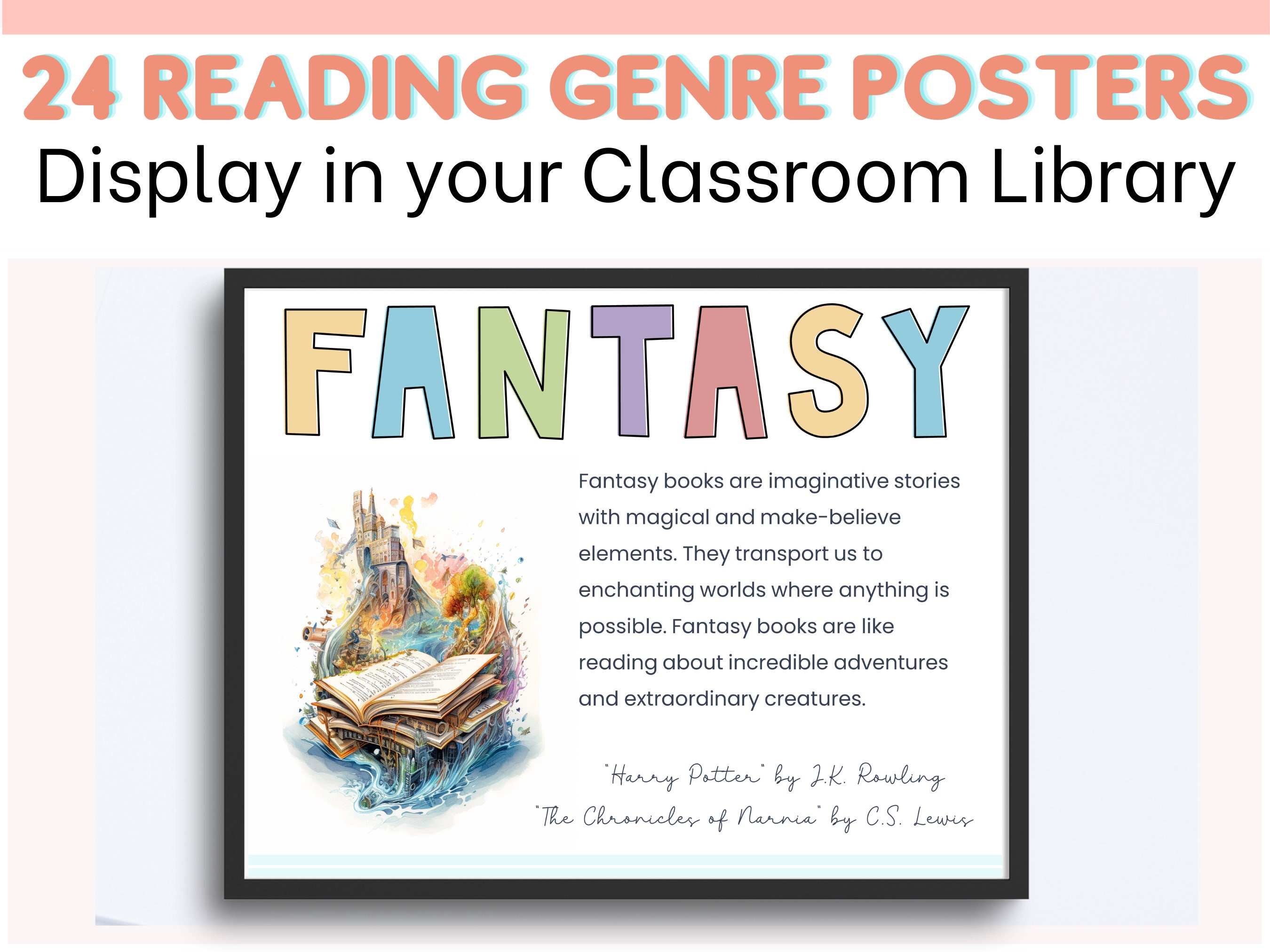 Reading Genre Posters for Classroom and Library Decor - Etsy UK