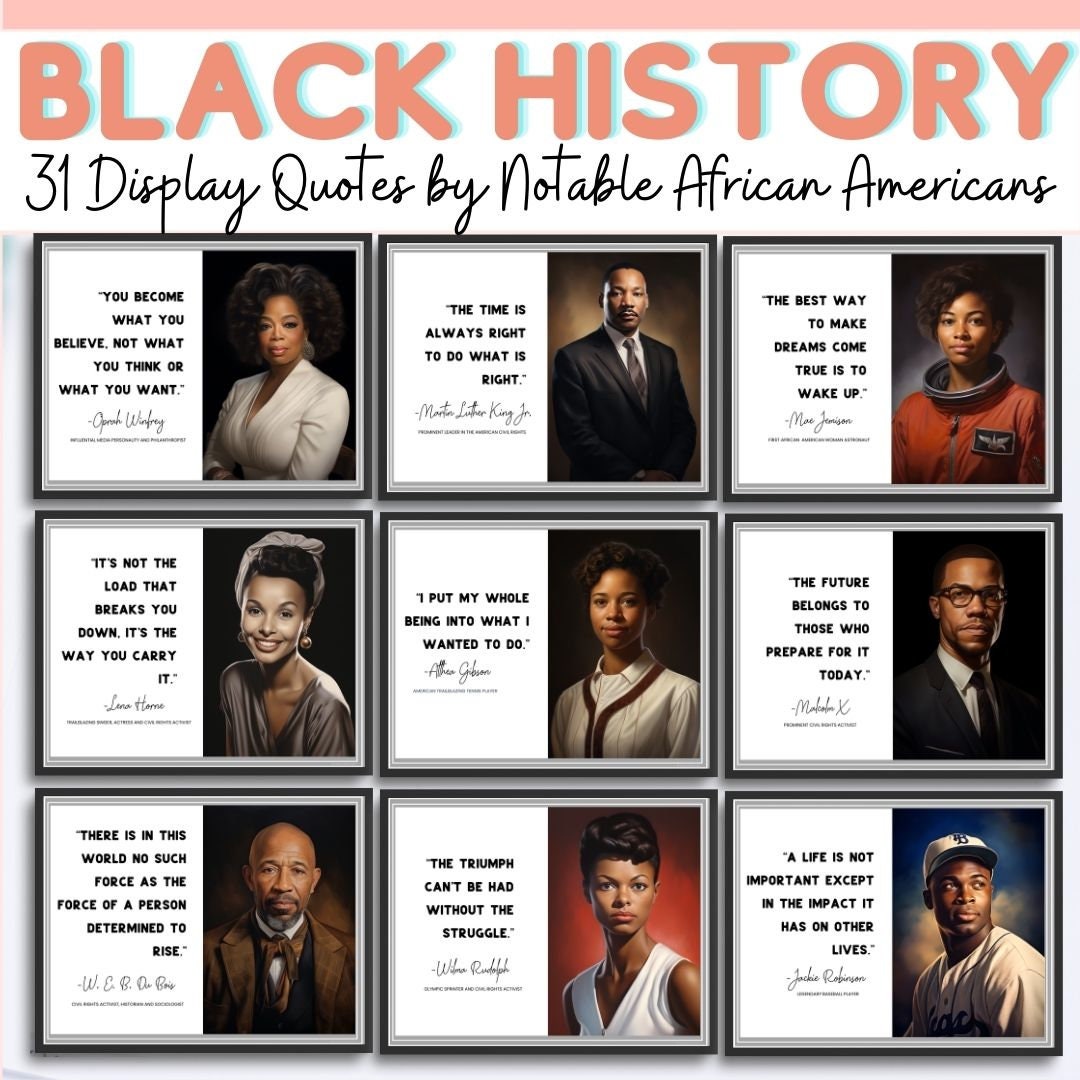 Black History Month Quote Posters: African American Leaders (PDF) - Etsy